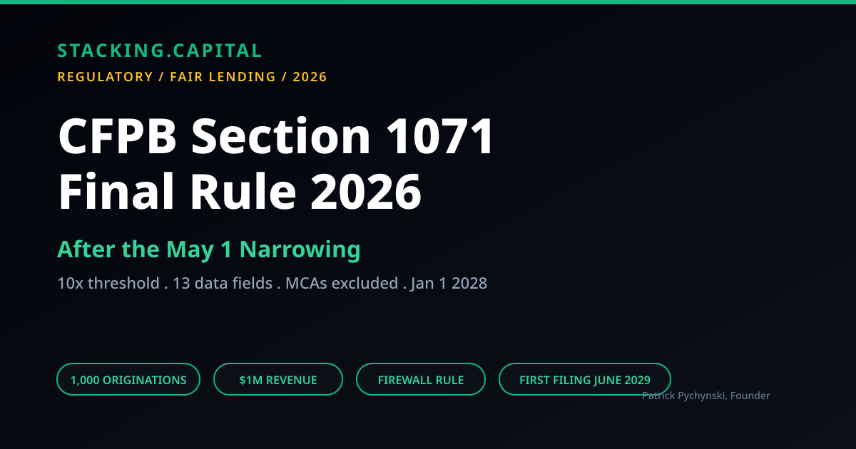 CFPB Section 1071 Small Business Lending Rule 2026: The Complete Guide ...