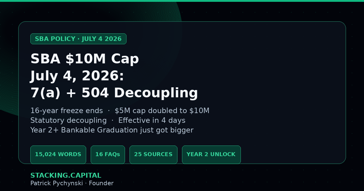 SBA $10 Million Cumulative Cap July 4, 2026: How the 7(a) and 504 ...