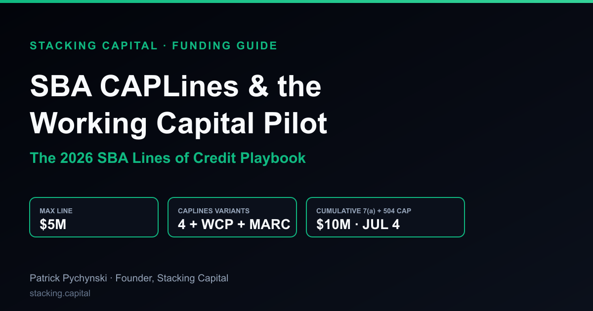 SBA CAPLines and 7(a) Working Capital Pilot 2026: The Complete Guide to ...